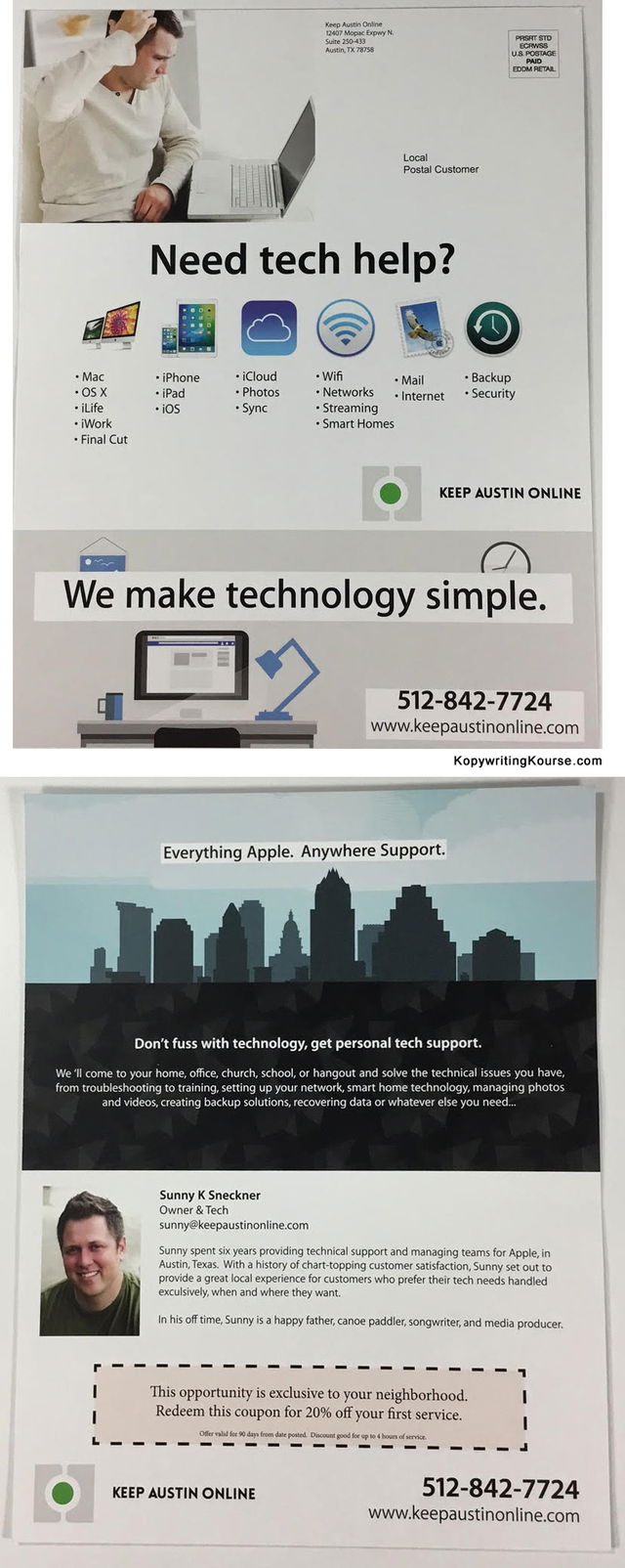 Tech Support Direct Mail Flyer | SwipeFile