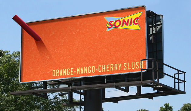 Sonic's Orange Big Slush Billboard | SwipeFile