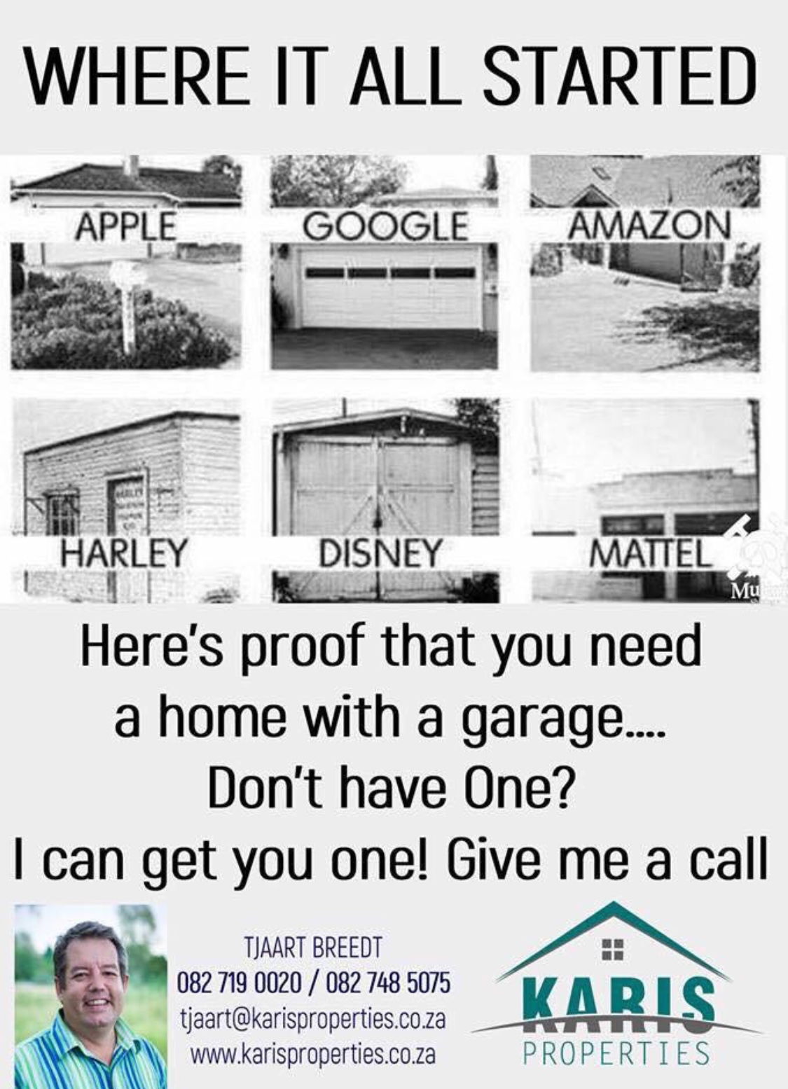 This is a clever advertisement by a guy that builds garages. This ...