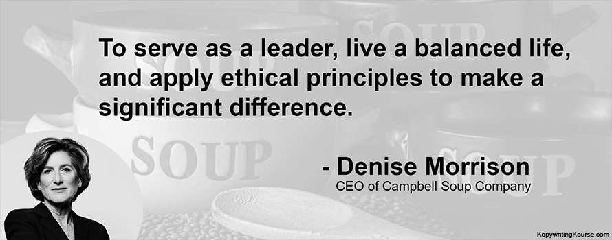 Mission Statement Quote From Denise Morrison | SwipeFile