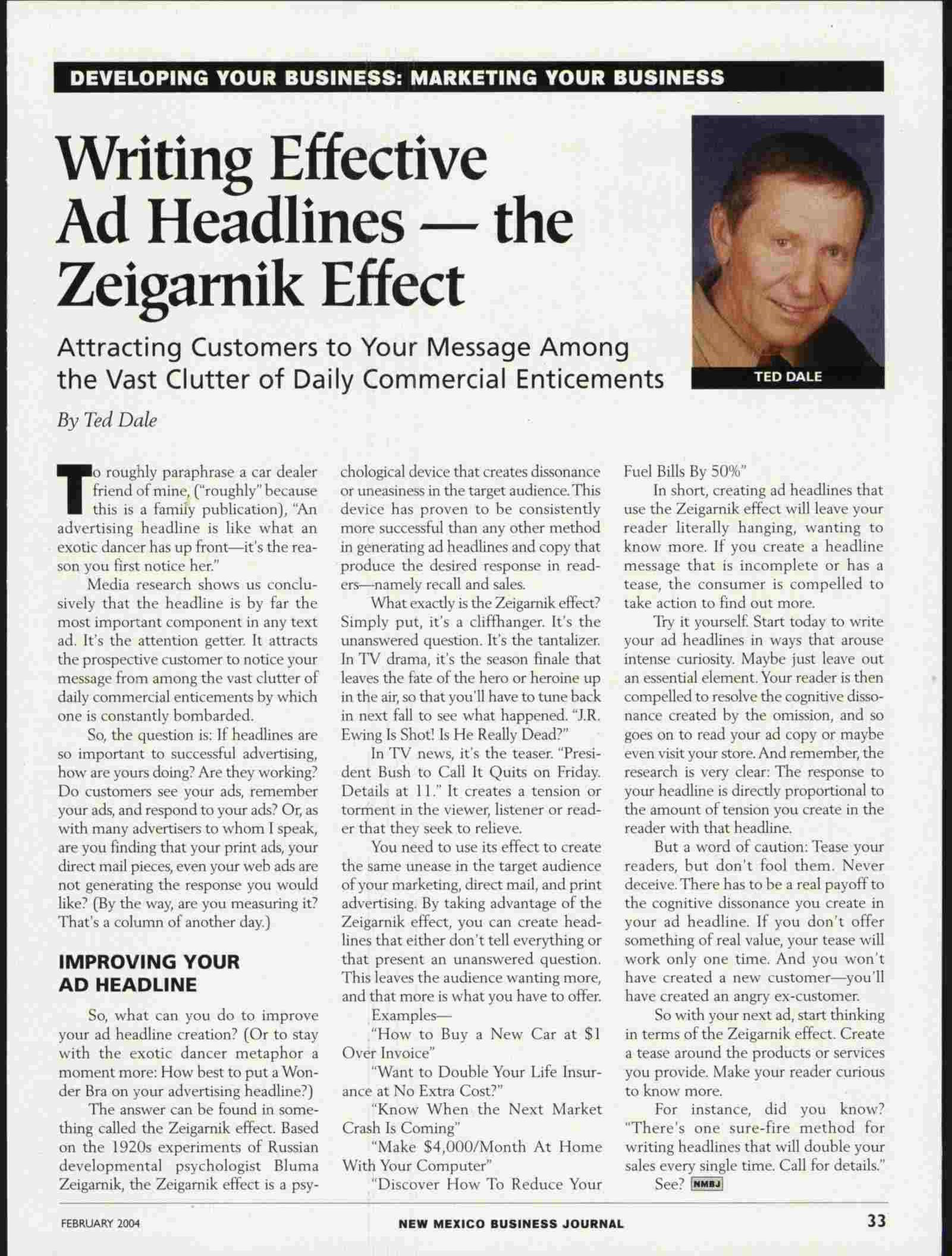 Writing Effective Ad Headlines - The Zeigarnik Effect | SwipeFile
