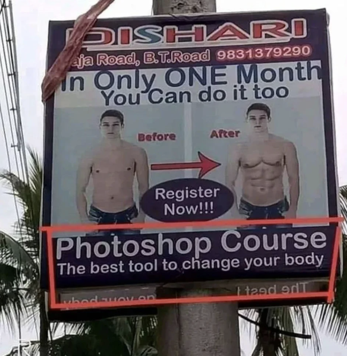 This is a hilarious way to promote a Photoshop course 😂