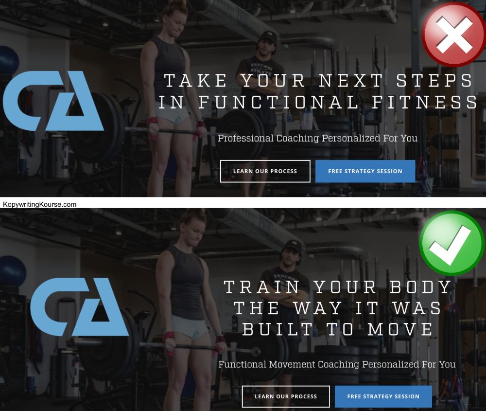 Functional Training Homepage Before and After | SwipeFile