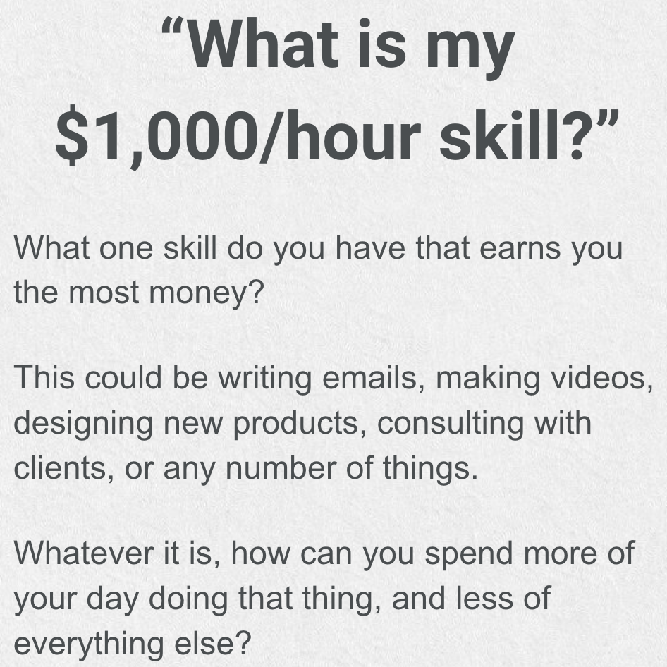 "What is my $1,000/hour skill?" | SwipeFile