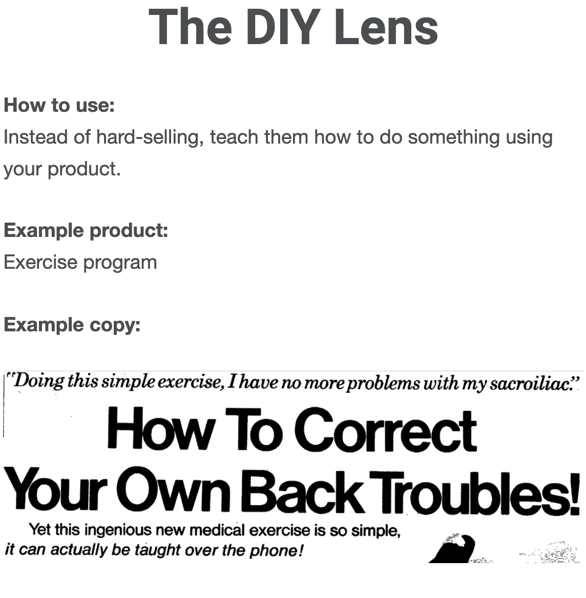 The "DIY" Lens | SwipeFile
