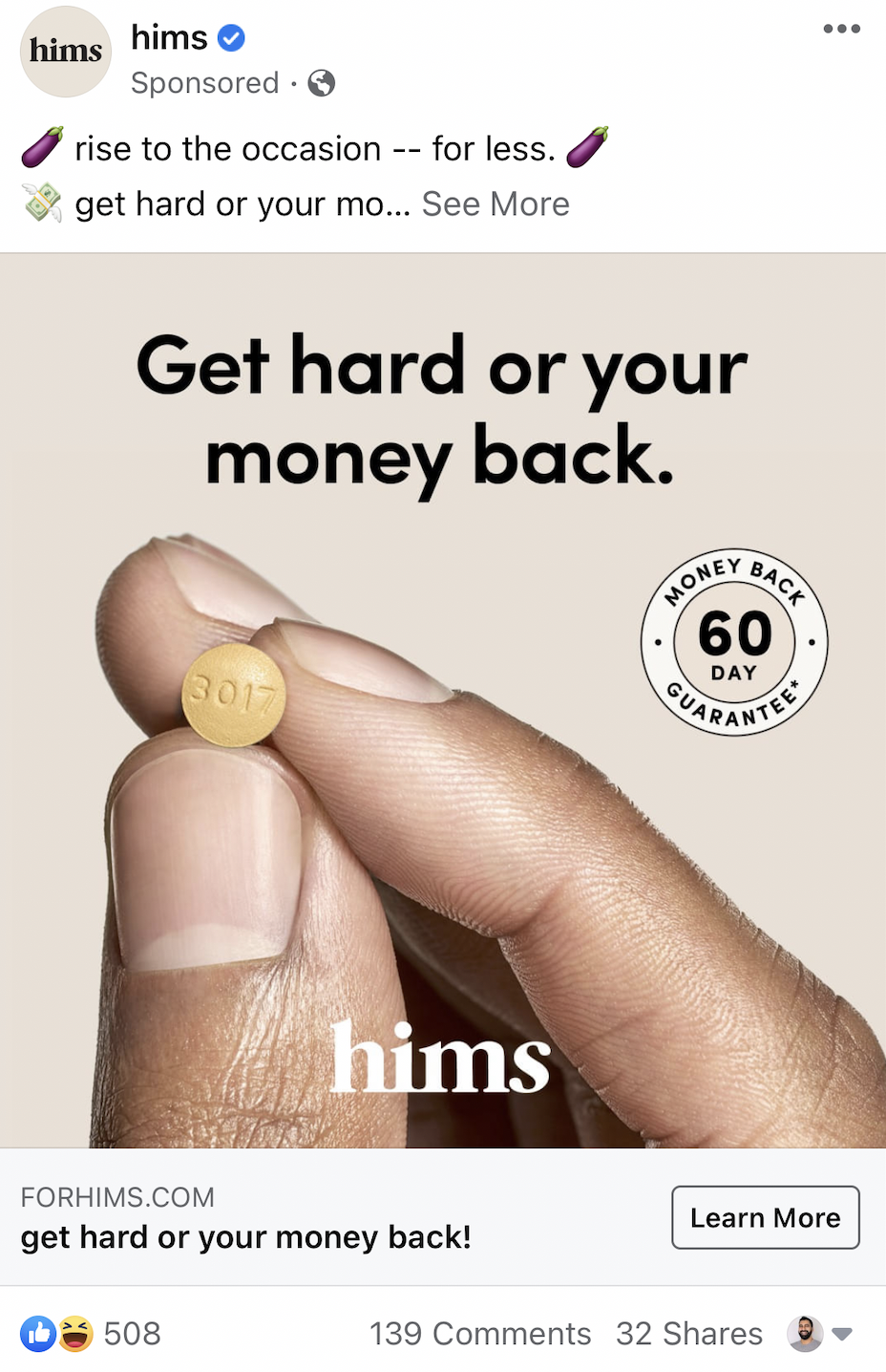Hims Facebook Ad | Swipefile