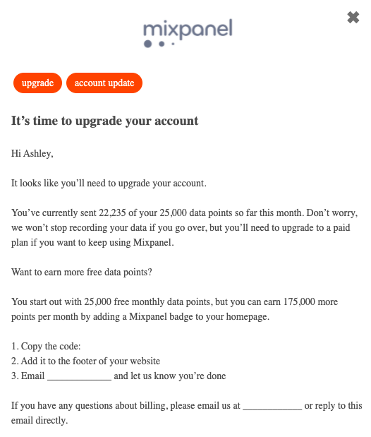 Account upgrade email transforms into sponsorship offer | SwipeFile