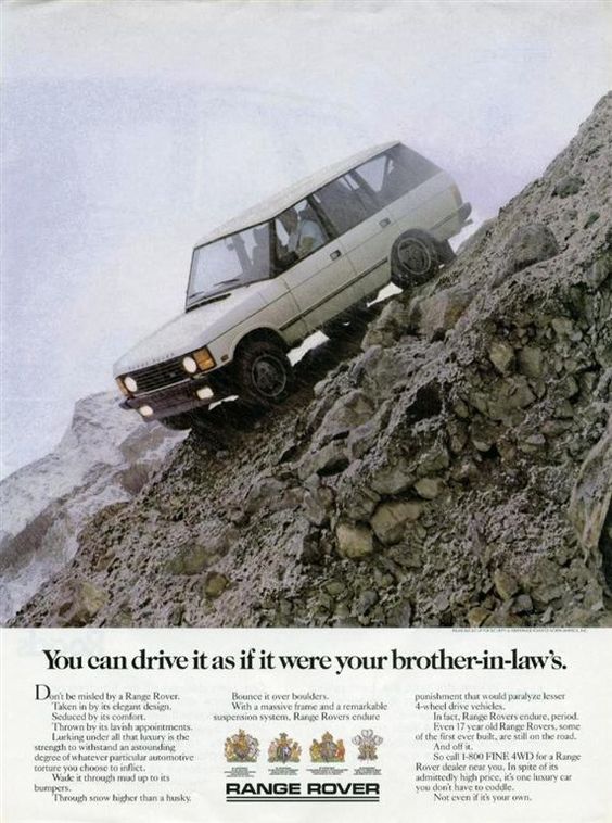 Vintage Range Rover ad with amazing headline | SwipeFile