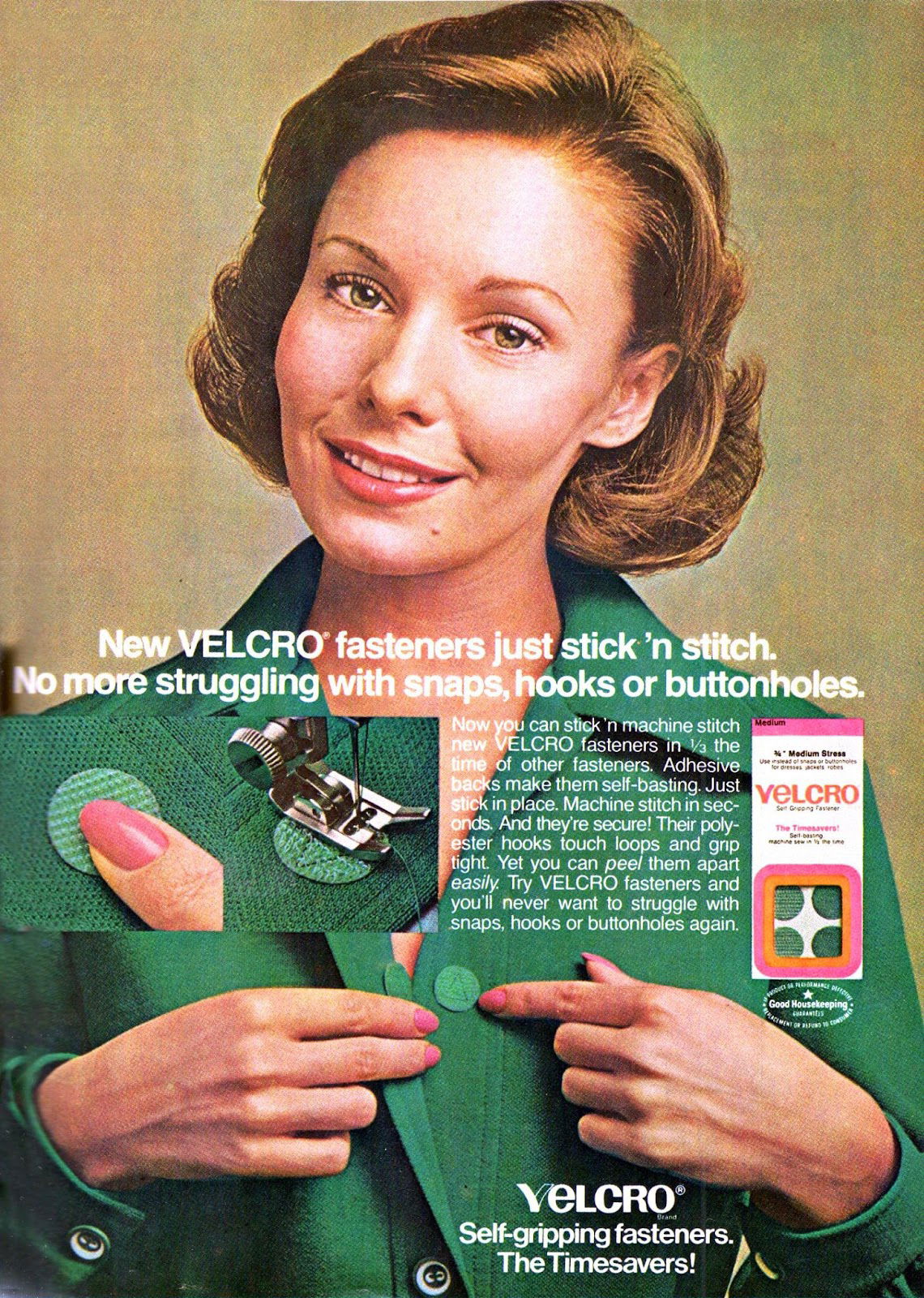 Velcro Ad Showing Results/Benefits of Product | SwipeFile