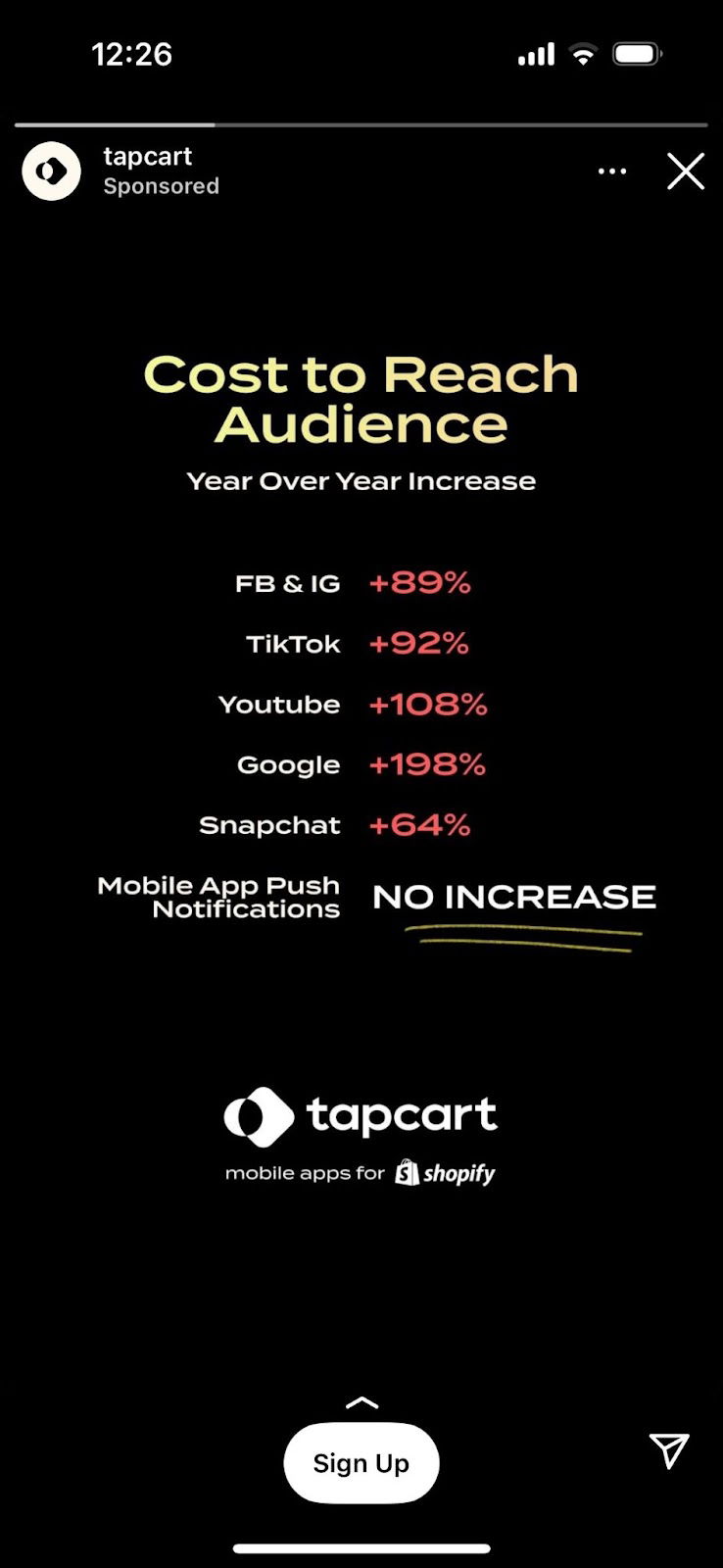 Number-driven reason ad for mobile notification service | Swipefile