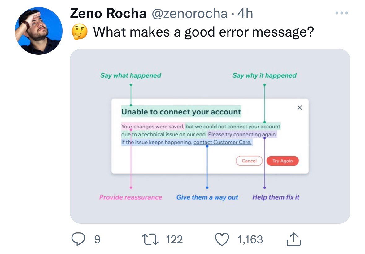 What makes a good error message graphic | SwipeFile