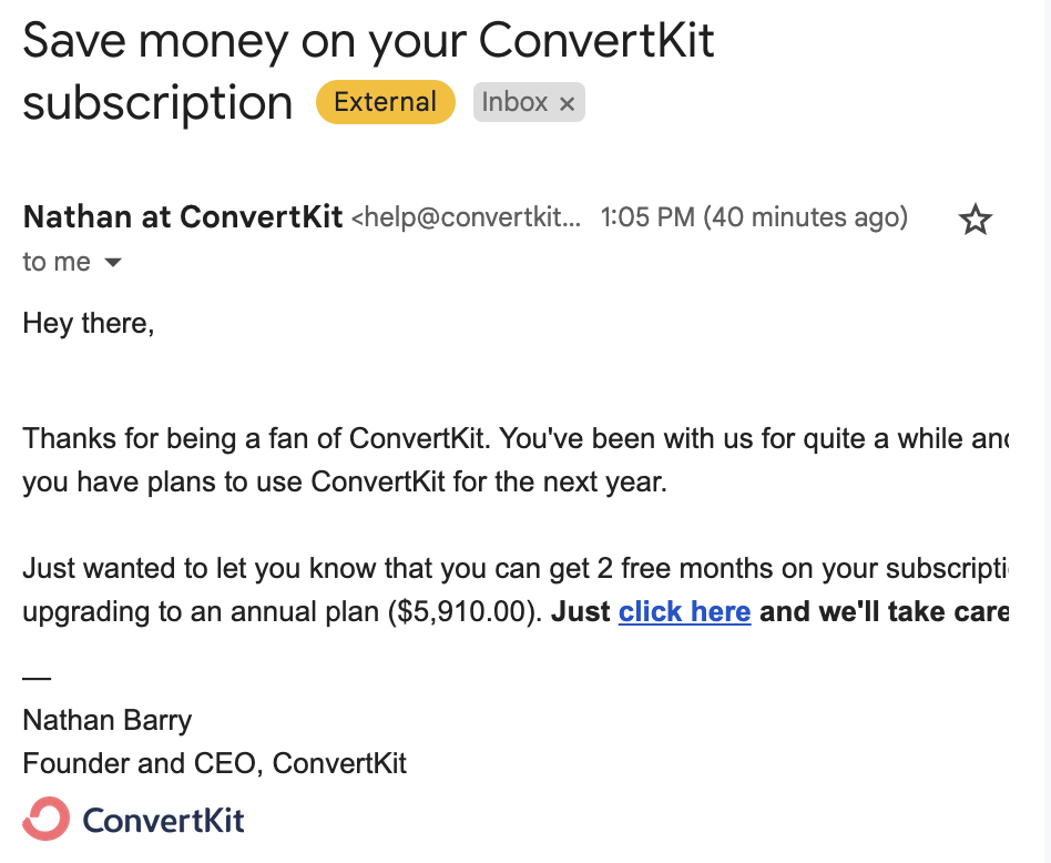 Great “Yearly Upgrade Deal” from ConvertKit | SwipeFile