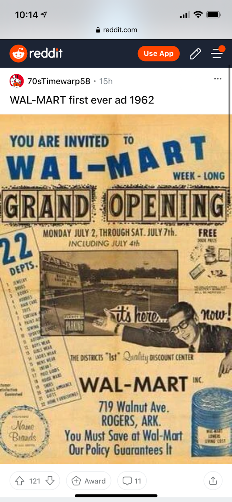 Wal-Mart’s First Print Ad in 1962 | SwipeFile