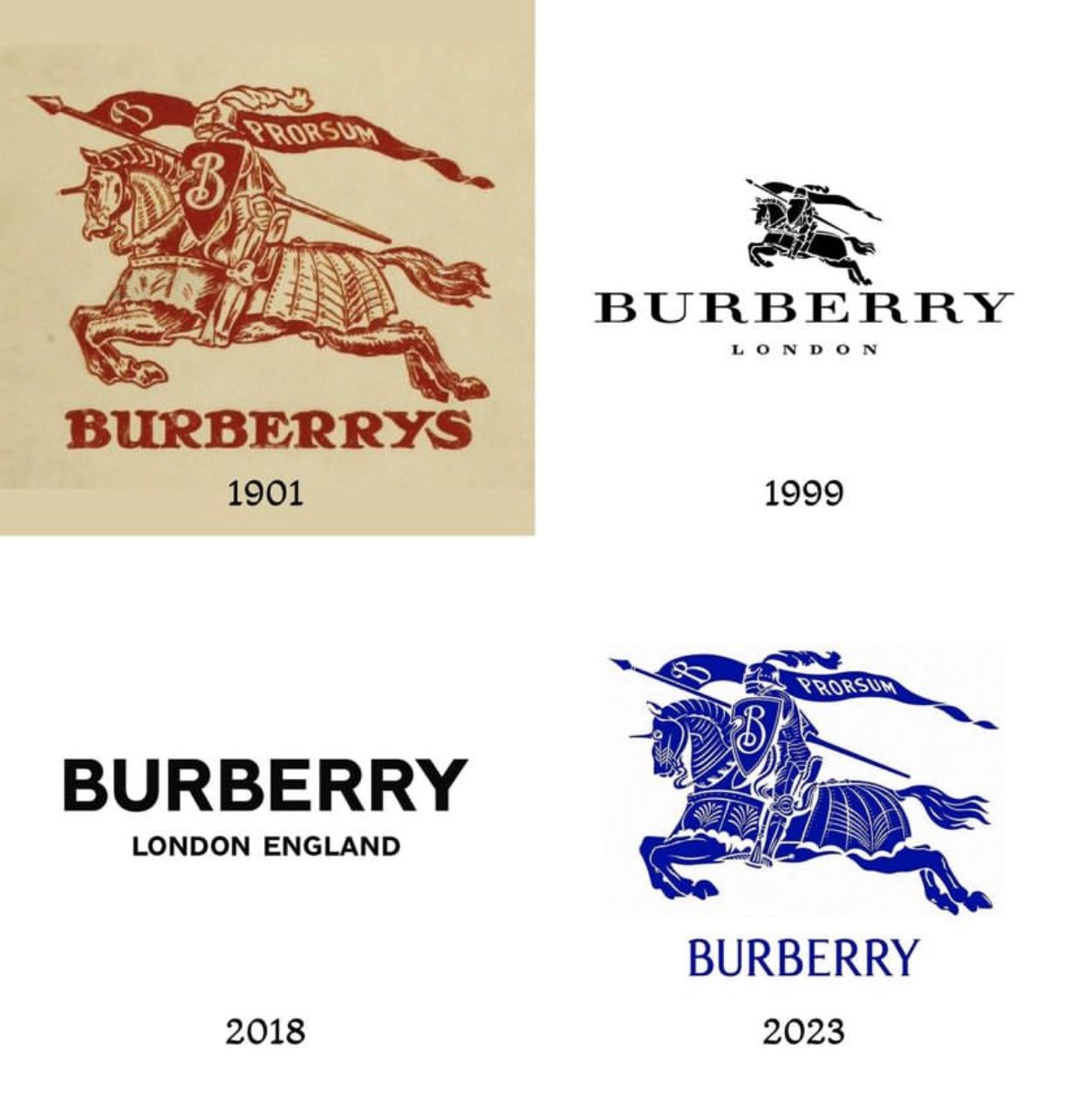 Burberry logo going from simple to complex design | SwipeFile