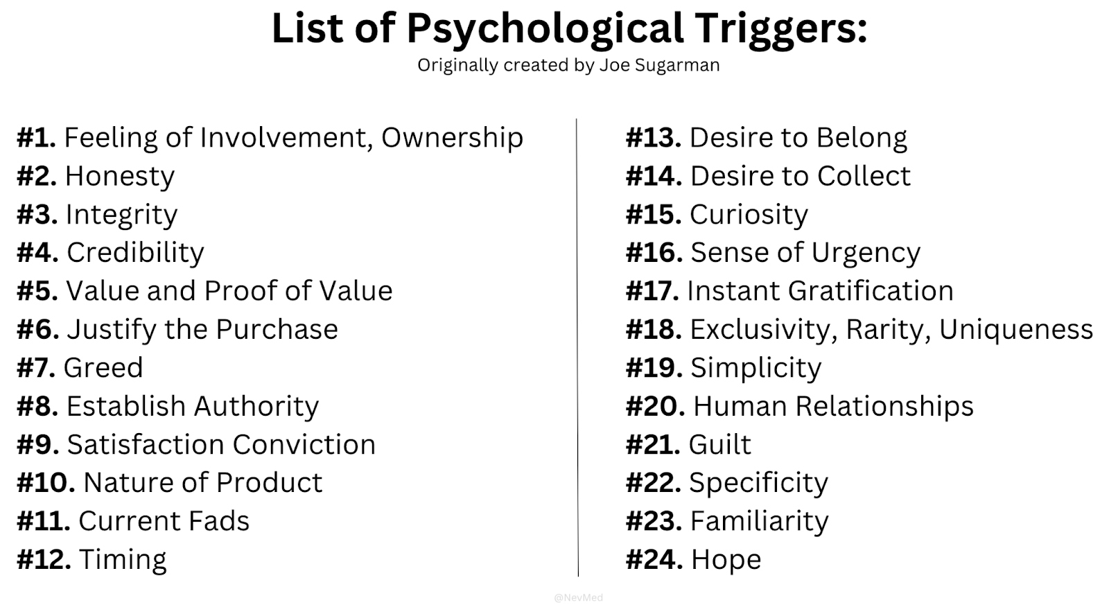 List of psychological triggers that make people buy | SwipeFile