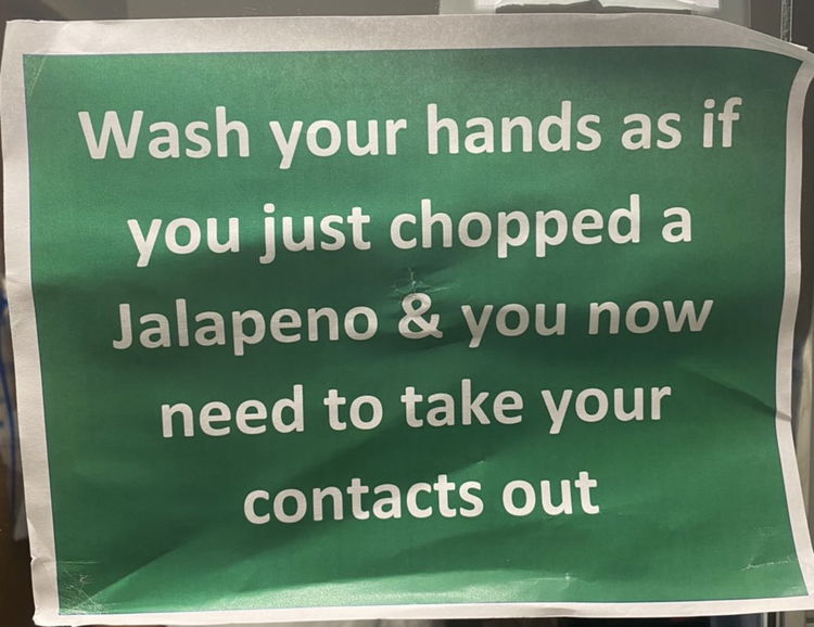 Much better sign than “wash hands” | SwipeFile