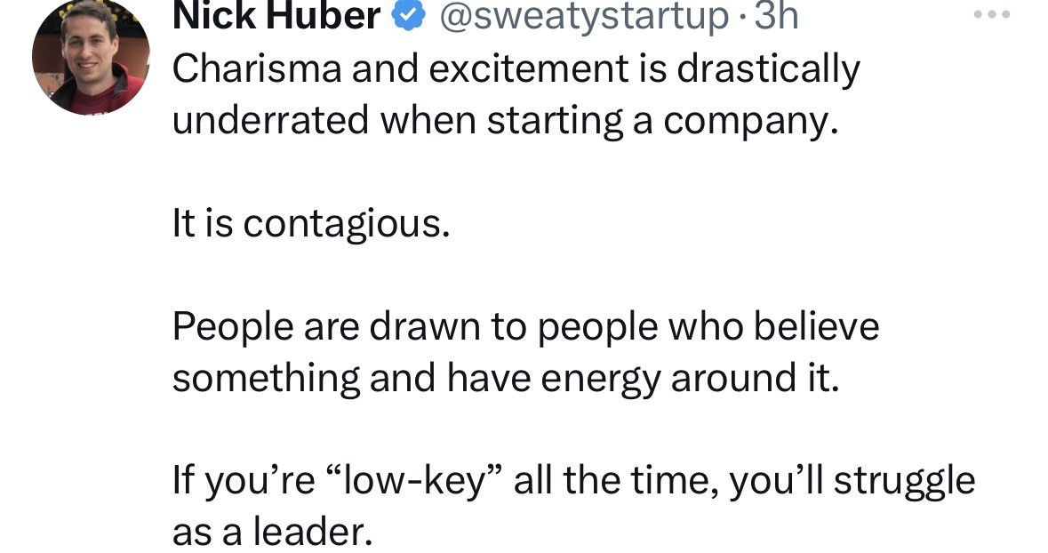 Charisma and excitement | Swipefile