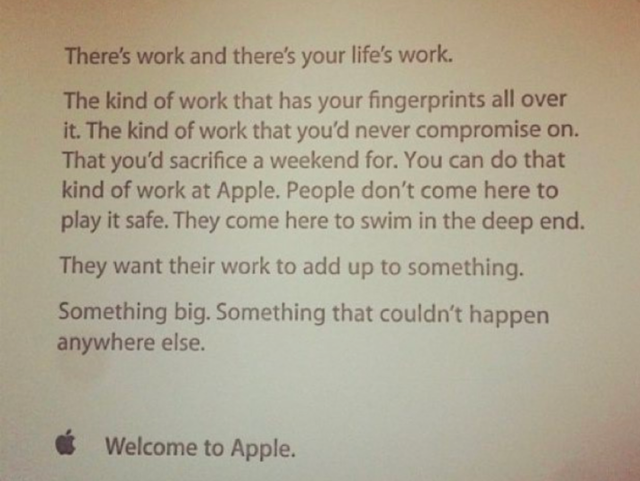 Apple’s employee onboarding message | SwipeFile