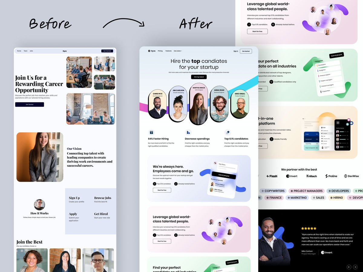 Before and After Website Redesign | SwipeFile