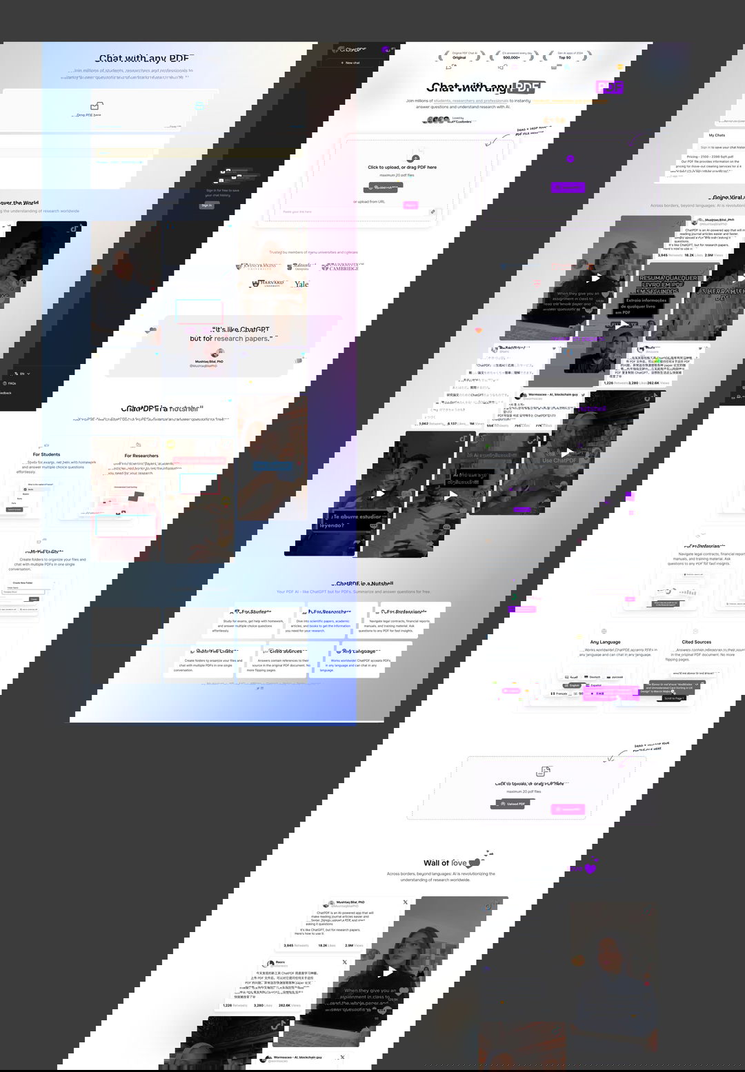 Before and After of Chat with any PDF Sales Page | SwipeFile