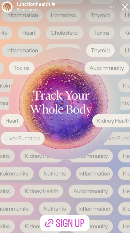 Function Health Social Media Ad | SwipeFile