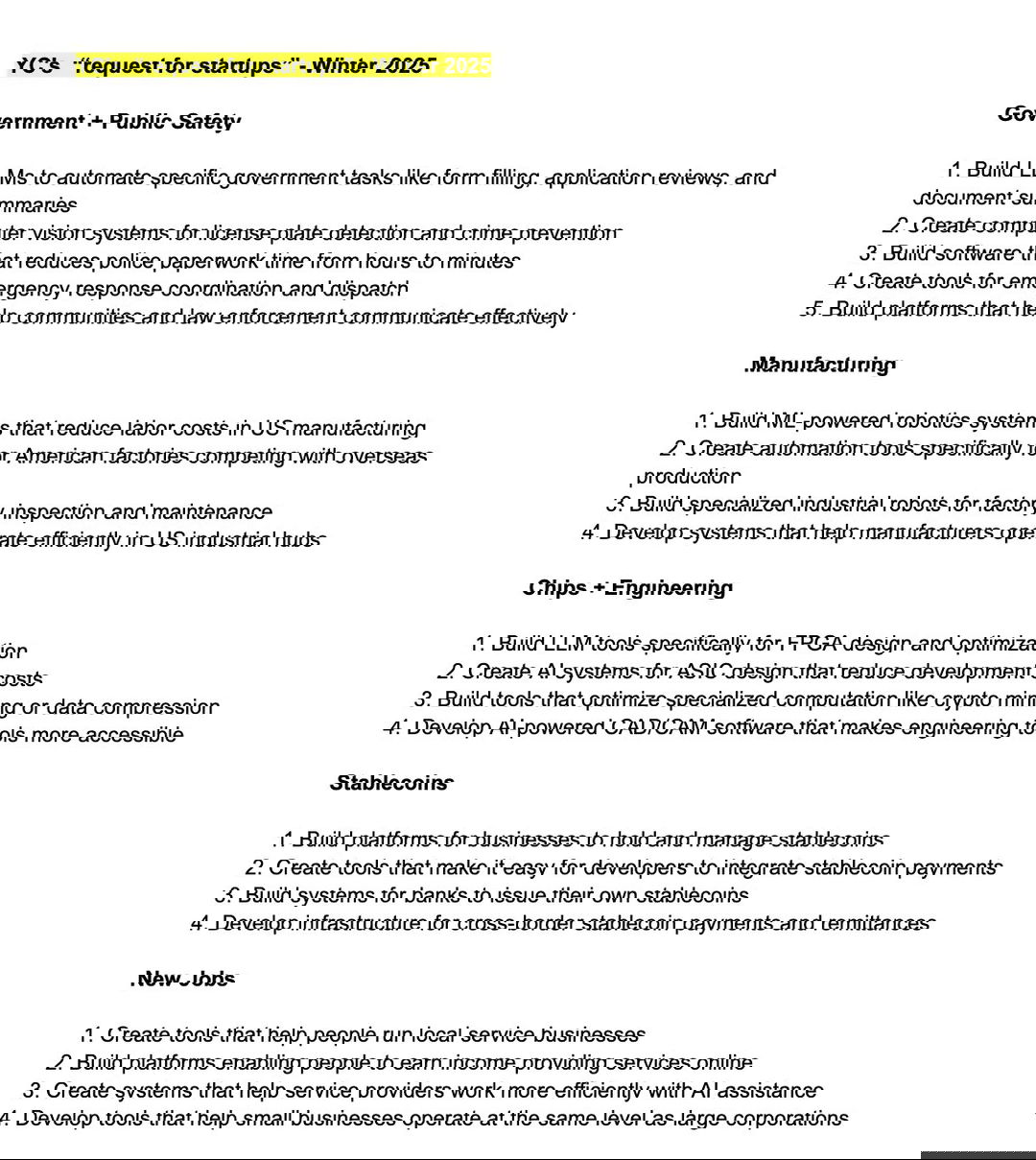 The 2025 Dream Startups for Y Combinator | SwipeFile