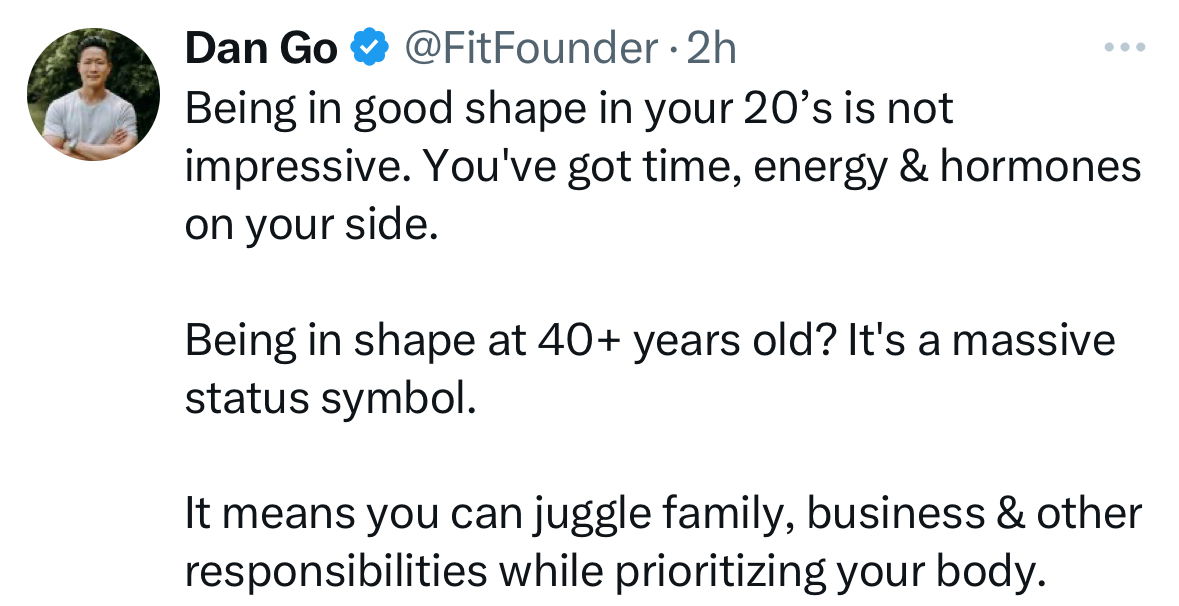 Being fit in your 40's is a status symbol | SwipeFile