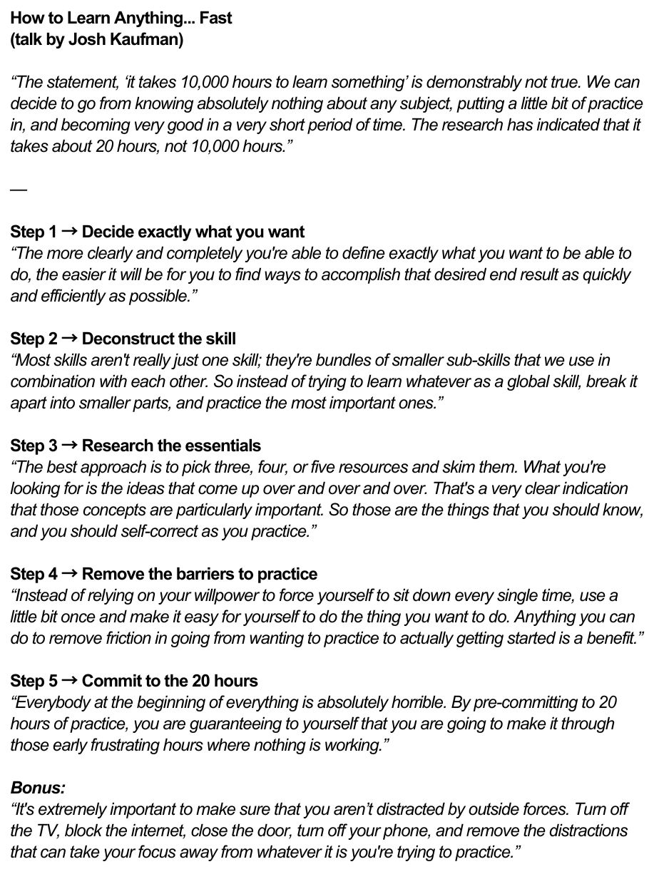 How to learn anything fast | SwipeFile