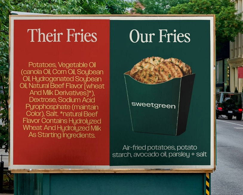 Sweetgreen Fries Ingredients (Us -vs- Them) Ad | SwipeFile