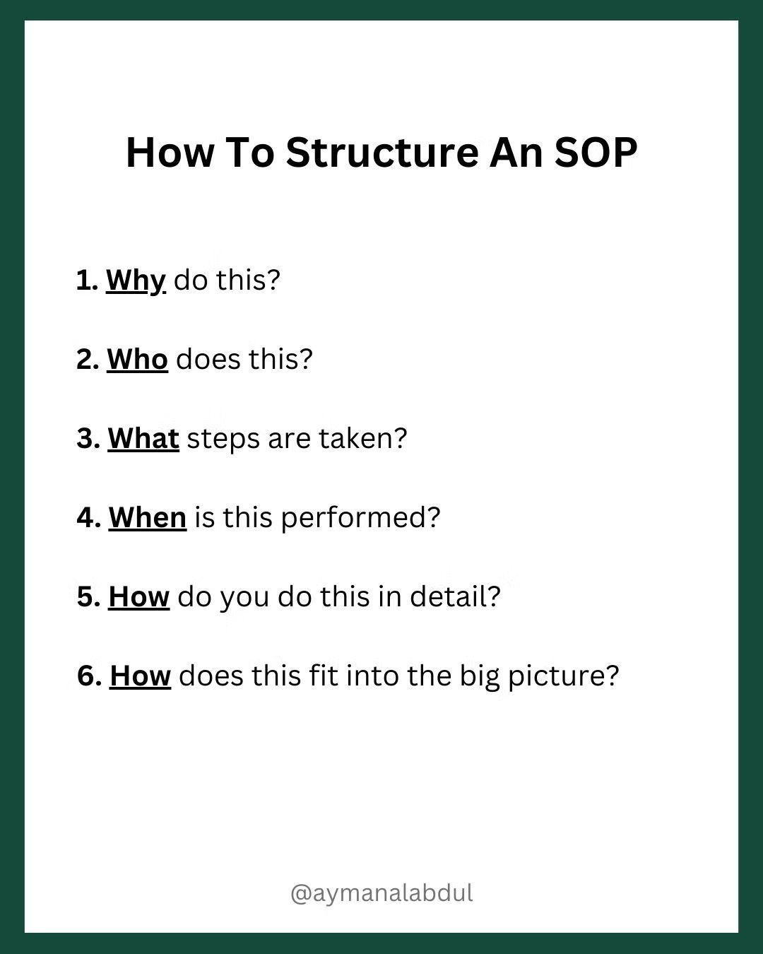 6 Question's to ask when creating an SOP | SwipeFile