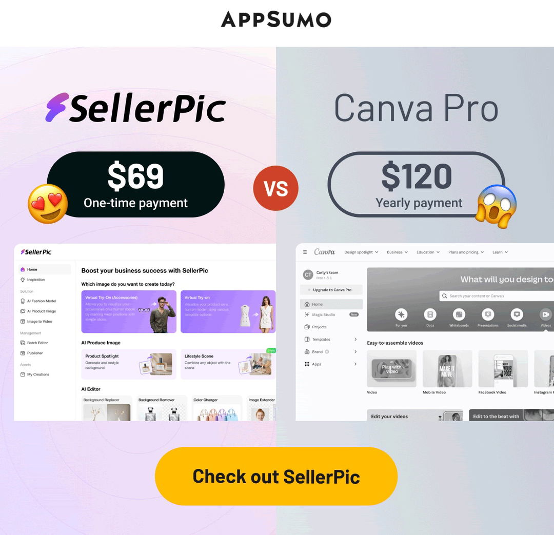 Seller Pic vs Canva Comparison Ad | SwipeFile