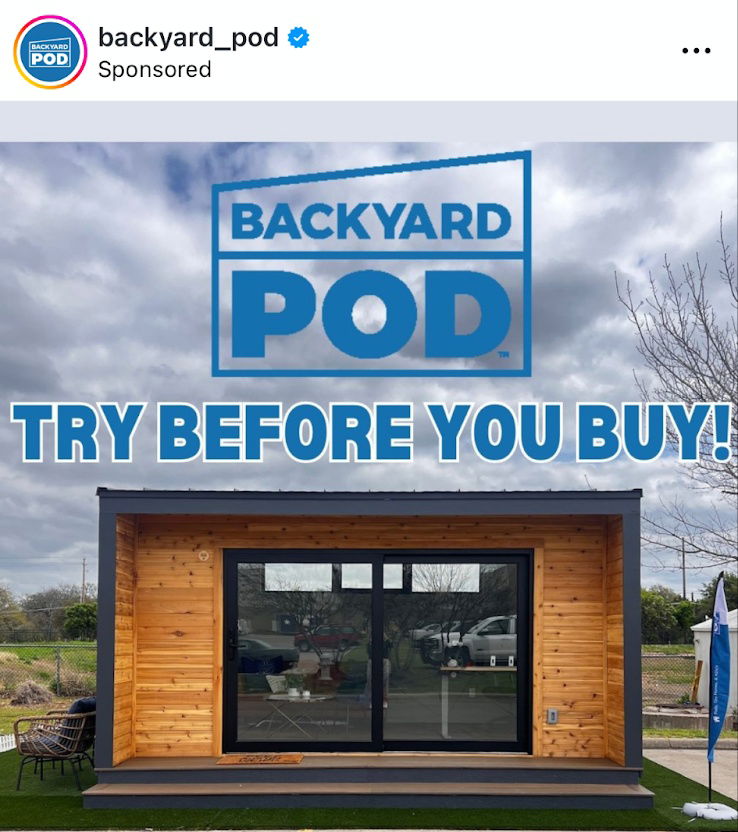 “Try Before You Buy” offer on office pod | SwipeFile