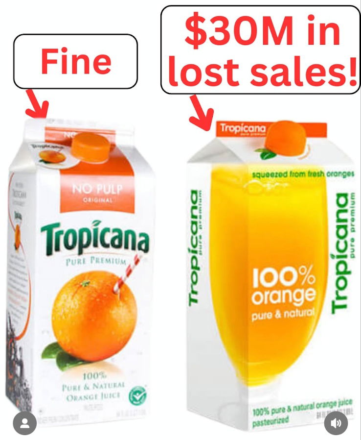 Tropicana Orange Juice rebranding design failure. | SwipeFile