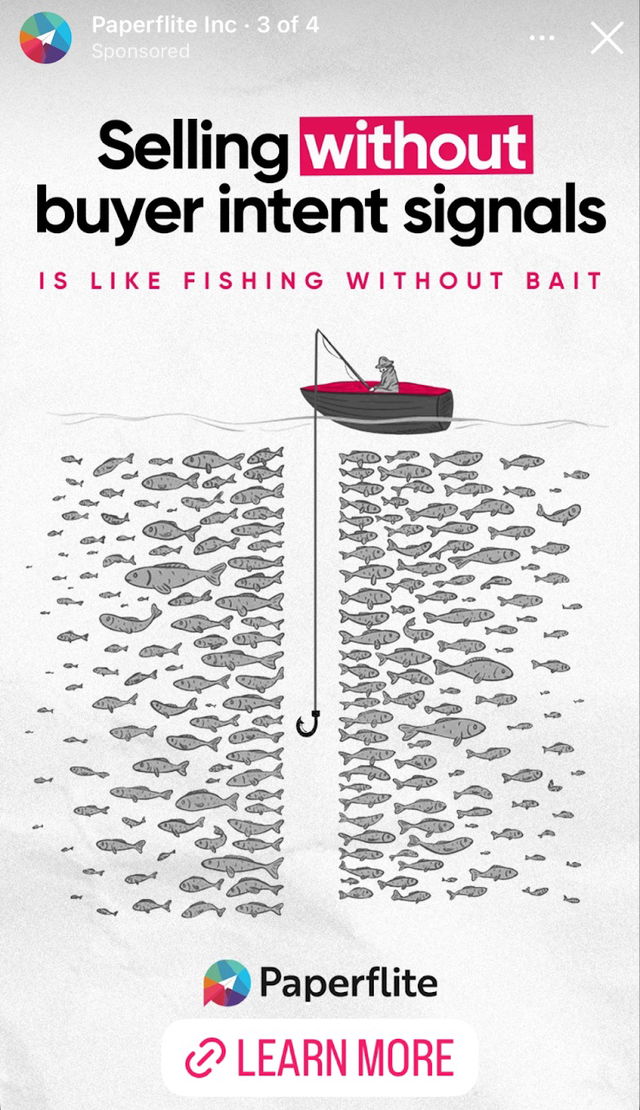 Paperflite Social Media Fishing Metaphor Ad. | SwipeFile