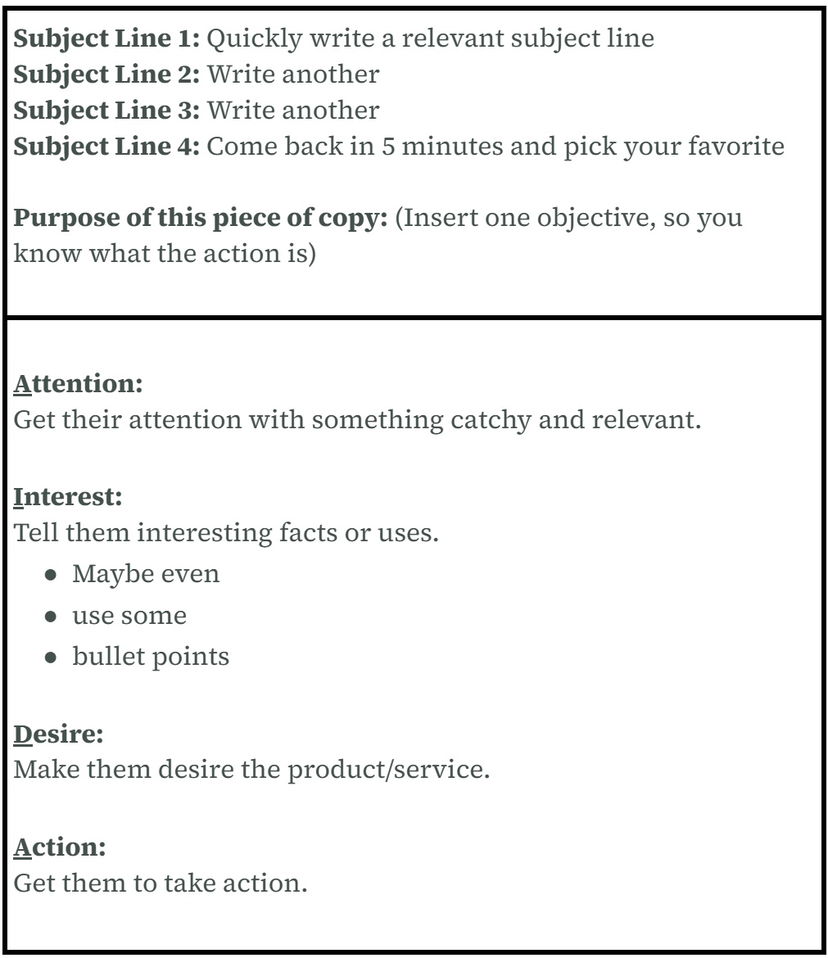 AIDA Formula Email Template | SwipeFile