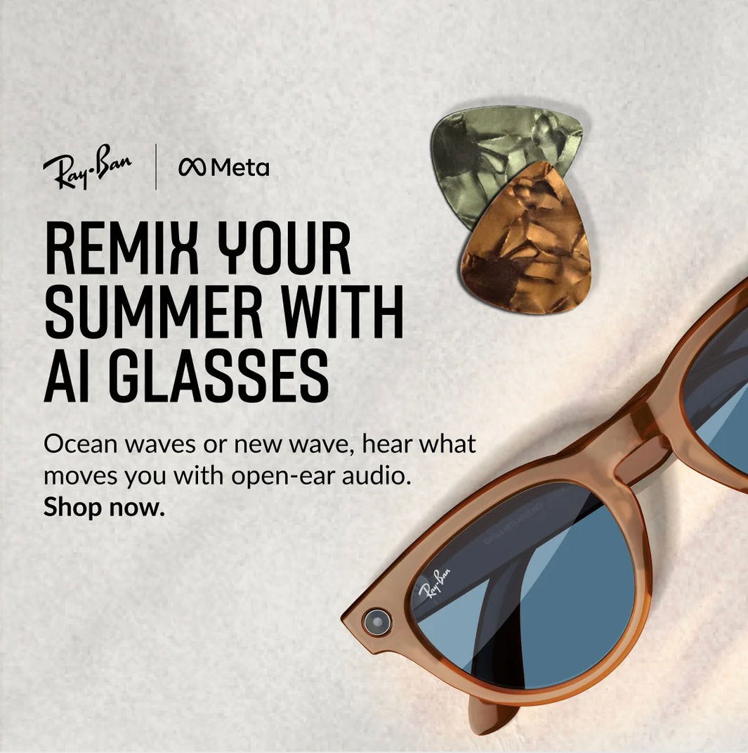 Ray-Ban AI Glasses with Open Ear Audio Ad | SwipeFile