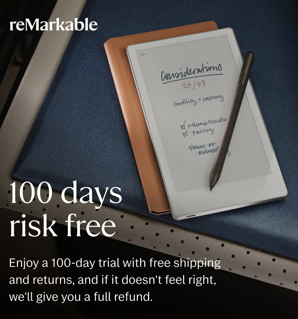 reMarkable's Risk-Free Trial Ad | SwipeFile